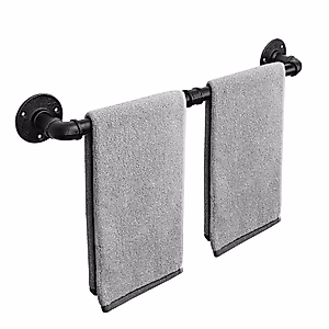 Livabber Black Industrial Pipe Kitchen Paper Holder & Hand Towel Holder，DIY Wall Mount Black Pipe Towel Holder with Heavy Duty Style, Simplistic Look Rustic Touch,which Makes Your Home More Fashion.