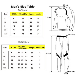 Men's Thermal Top and Bottom Set Underwear Long Johns Base Layer with Soft Fleece Lined… Black