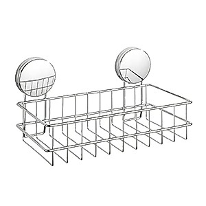 WENKO Static-Loc Plus Wall Osimo Bathroom Shelf No Drilling Required, Alloy Steel (PET) ABS Plastic, Chrome, 24 x 13 x 13,5 cm