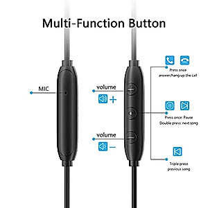 BACKWIN Wired Earbuds, Noise Cancelling Headphones Earbuds Compatible with Mobile/Laptop/Computer/iPad Fits All 3.5mm Jack,in-Ear (Black),Earpads S/M/L