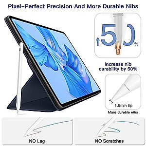 Stylus Pen 2.5X Faster Charge, Compatible with iPad 10th/9th/8th, iPad Pro (12.9"/11") in 2018-2023, iPad Mini 6th/5th, iPad Air 5th/4th/3rd, with Palm Rejection, More Durable Tip, White