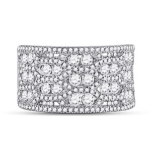 The Diamond Deal 14kt White Gold Womens Round Diamond Right Hand Cocktail Ring 1-3/4 Cttw
