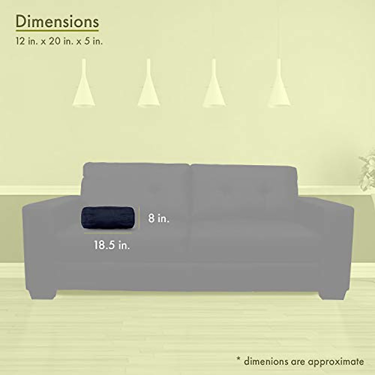 Majestic Home Goods Villa Round Bolster, Navy