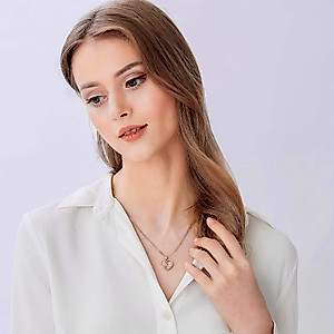 IEFSHINY Initials Letter Necklace for Girls Women, 14k Gold Plated K Letter Big Necklaces for Women CZ Pendant Necklace with Initials for Women Teen Girls Jewelry Teenage Mothers Day Valentines Gift