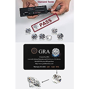 Voogueme 2.0 Carat Selection Six-Prong Solitaire Moissanite Engagement Wedding Anniversary Promise Rings in Solid Sterling Silver Ring for Women with Gift Box