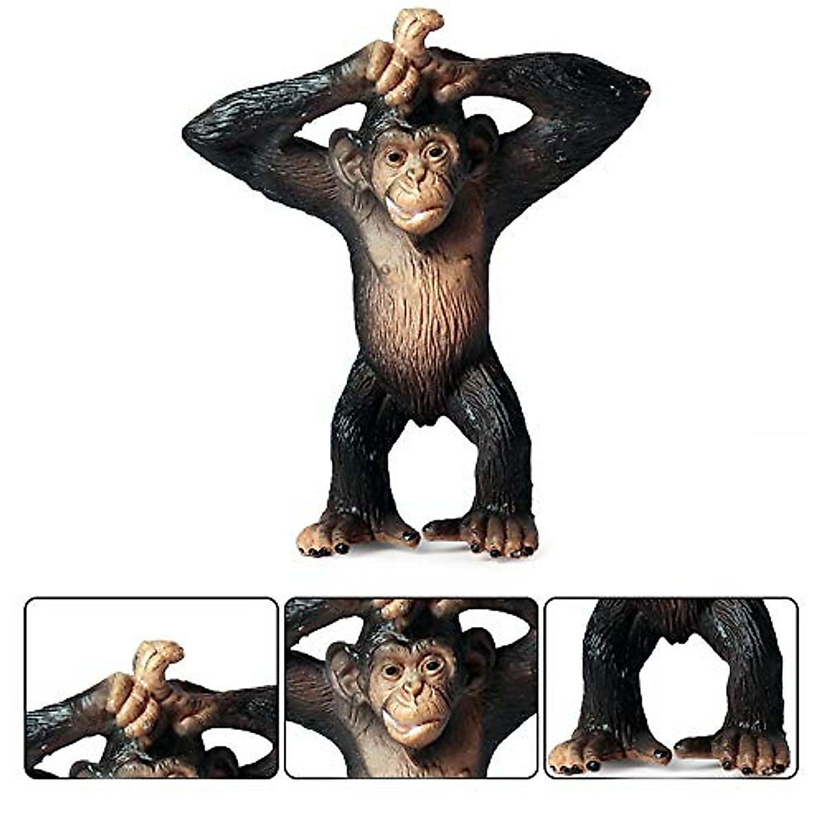 Gemini&Genius King Kong Toys, Safari Animal Toys Gorilla Family Figurines, Wildlife World Action Figure, Backyards Garden Flowerpot Room Decoration, Cup Cake Toppers for Ages 3 Years Old & Up Kids