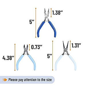 Mr. Pen- Jewelry Pliers, 3 Pack, Jewelry Making kit, Pliers for Jewelry Making, Mini Pliers, Wire Cutters for Jewelry Making, Chain Nose Pliers, Craft Pliers, Earring Pliers