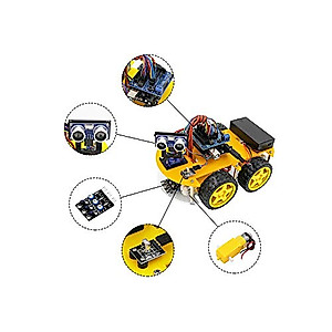Smart Robot Car Kit for R3,Ultrasonic Sensor, Bluetooth Module for with Tutorial