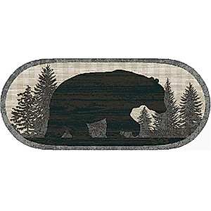 Cozy Cabin Papa Bear Accent Rug, 20"x44", Gray