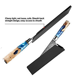 Knife Guard 8 Inch x 2 Inch RISHTEN Chef Knife Sheath Set 2 Pack Universal Waterproof Blade Edge Cover Knife Sleeves Protectors Guards for Kitchen Knives Extra Strength, Black