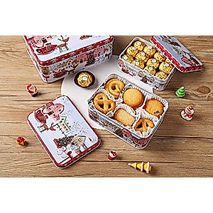 YWKXM Christmas Cookie Tins Cookie Jars Food Storage - Decorative Cookie Gift Tins, Extra Thick Metal (2)