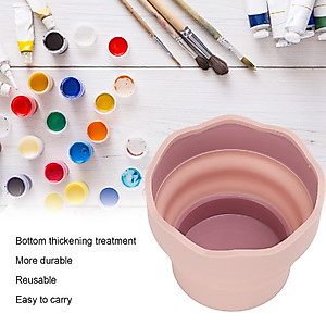 Folding Painting Brush Washing Bucket, Foldable Water Pot & Brush Holder Silicone Washing Bucket for Watercolor Acrylic Oil Painting()