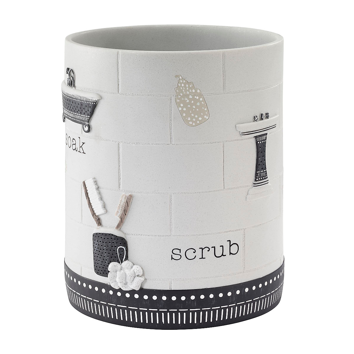 Avanti Linens - Waste Basket, Decorative Trash Can, Guest Bathroom Essentials, Modern Bathroom Decor (Bath Icons Collection)