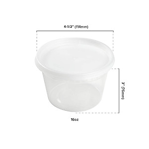 AmerCare 16 Ounce Clear Deli Container with Lid Combo, Case of 240