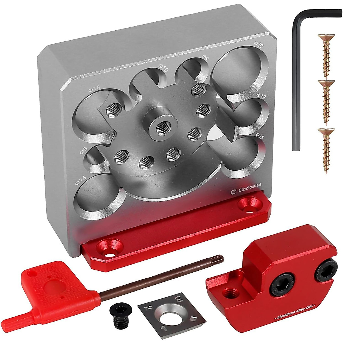 Dowel Maker Jig Kit, Metric 8mm to 20mm Adjustable Dowel Maker with Carbide Blade, Electric Drill Milling Dowel Cutter Round Rod Auxiliary Tool Adapters for Wooden Rods Sticks Woodworking Tools