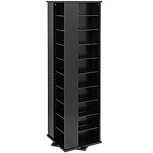 Prepac Large 4-Sided Spinning Tower, Black