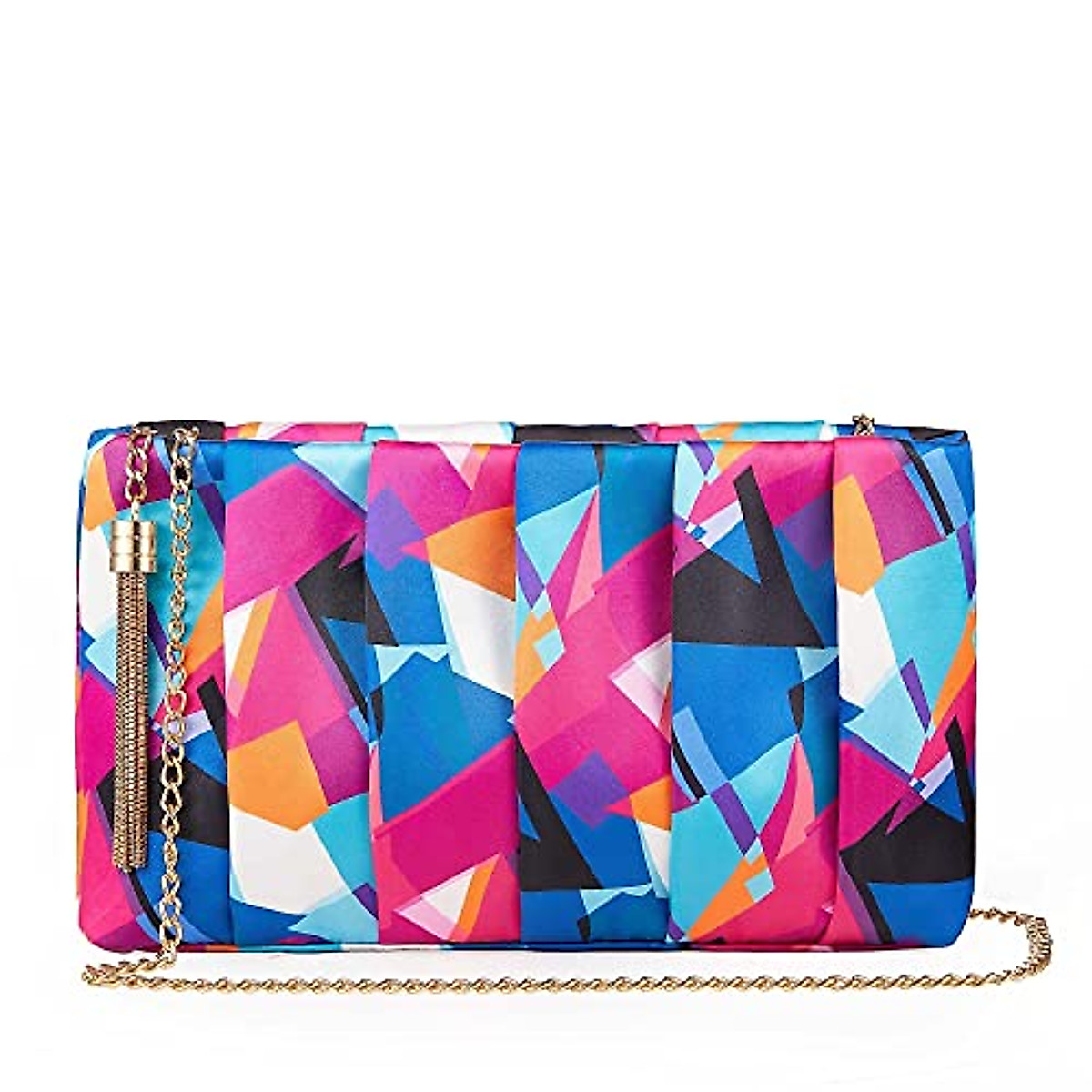 JURLEA Fashion Clutch Purse Silk Shoulder Tote Bags Colorful Crossbody Bags for Women Top-Handle Handbags (Colorful- MH2)