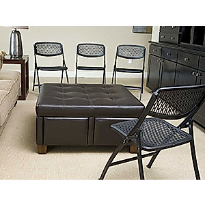 Mity-Lite Flex One Folding Chair, 18-8 Steel, Black, 4-Pack