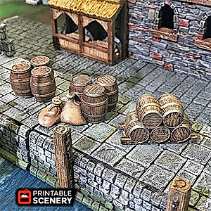Cargo Piles Scatter Terrain DND Scenery Terrain 3D Printed 28mm Paintable Miniatures for Dungeons and Dragons Pathfinder, Warhammer 40k Tabletop Games