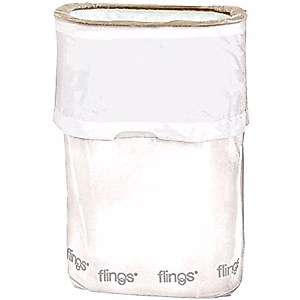 Flings® Bin Disposable Trash Can for Parties - 13 Gallon Plastic Pop Up Garbage Can (1 Pc) Perfect Solution for Waste at Events and Parties - White