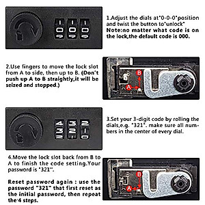 KYODOLED Large Cash Box with Combination Lock,Safe Metal Box for Money, Storage Lock Box with Money Tray,9.84"x 7.87"x 3.54" Blue Large