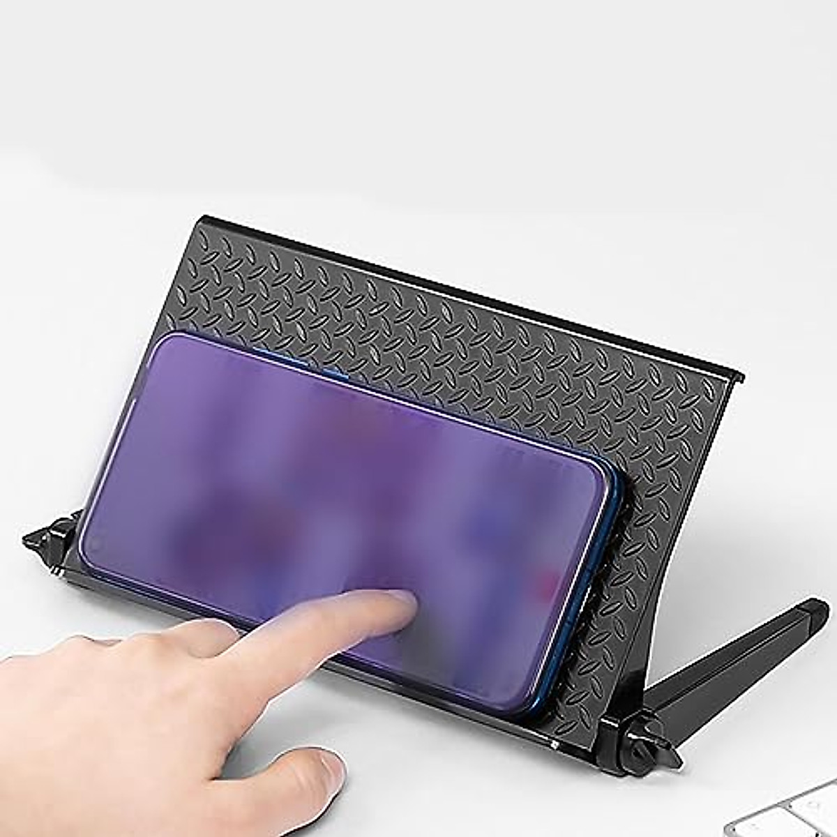 Computer Desktop Stand Riser Holder, Punch-Free Computer Monitor Rack, Vented Metal Desk Shelf for Desk Organizer, Plastic TV Set-top Box Screen Bracket Router Storage Rack (White)