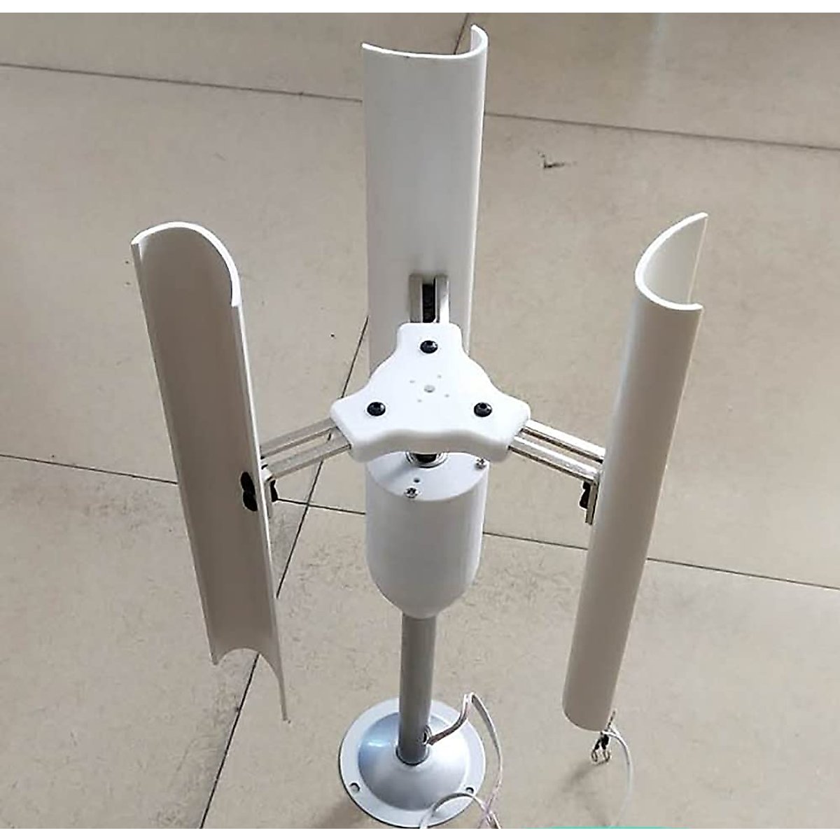 DNYSYSJ Wind Power Turbine, Wind Generator Kit White Vertical Axis Wind Generator with 3 Blade and Controller 12V for Hybrid Solar Wind System (watts, 30)