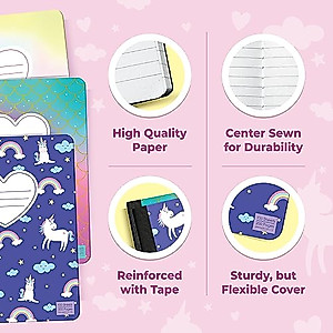ScribbleMate Cute Composition Notebook Wide Ruled, Set of 3 Composition Notebpooks for Kids, Wide Ruled Composition Notebook for Boys and Girls. 100 pages 200 sheets. 9.75” x 7.5”