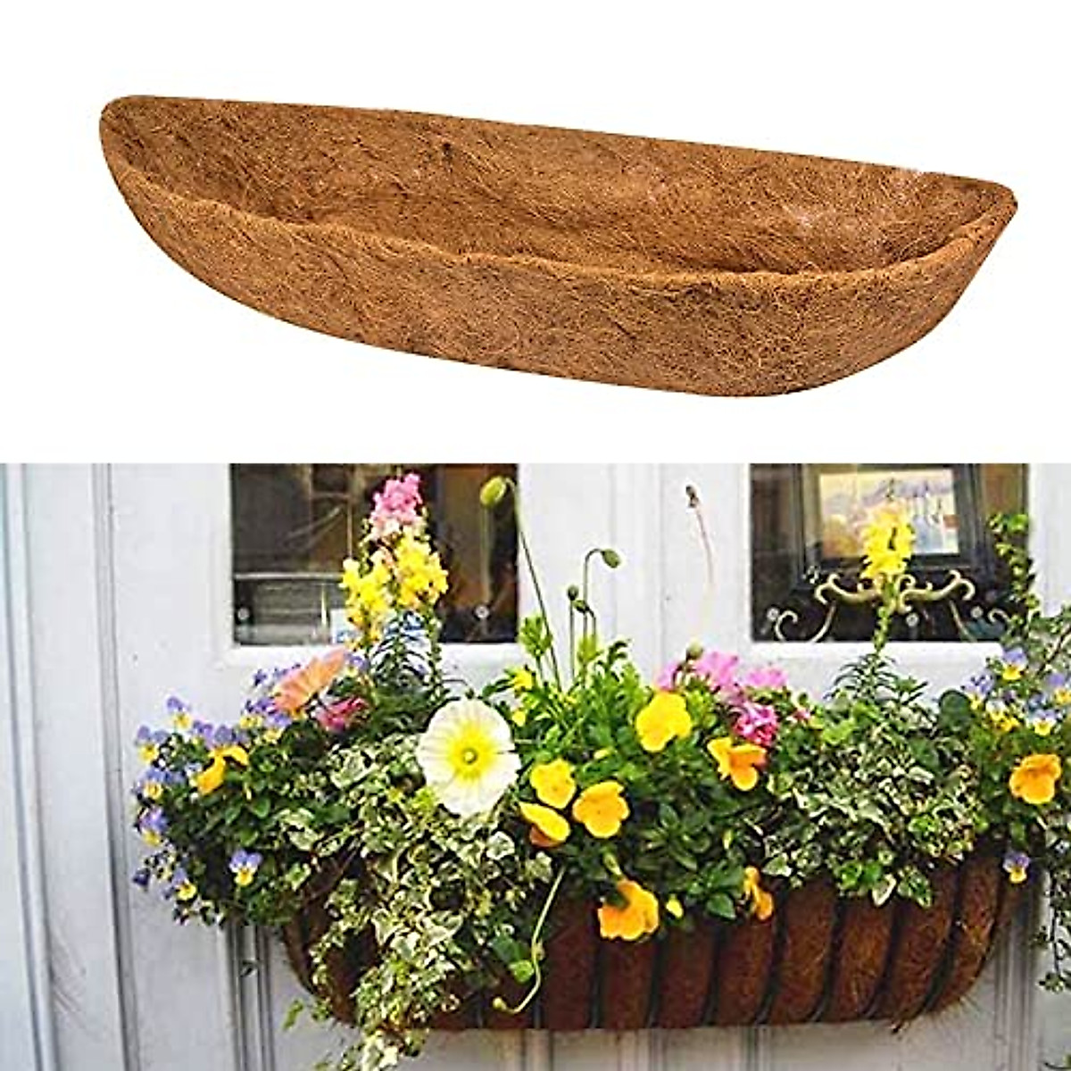 Ayybf 3-Packs Coco Liner,Wall Basket Planter Liner, Coco Liner Roll Hanging Basket Pad,Garden Plants Wall Planter Basket, Durable Coconut Husk for Planting. (24in)