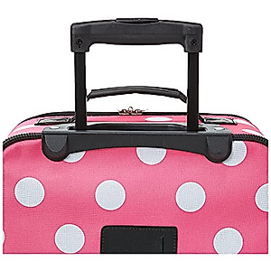 Rockland Fashion Softside Upright Luggage Set, Expandable, Pink Dots, 2-Piece (14/19)