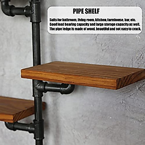 FOUF Floating Shelves Wall Mounted, Rustic Metal Pipe Floating Shelves Pipe Wall Shelf and Industrial Pipe Shelving, Wall Shelves for Bedroom, Bathroom, Kitchen, Laundry Room Storage Decoration