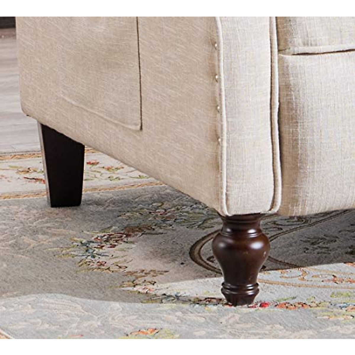 RELAXIXI Wingback Recliner Armchair, Massage Heated Recliner Chair with Remote Control, Accent Tufted Push Back Recliner (Beige)