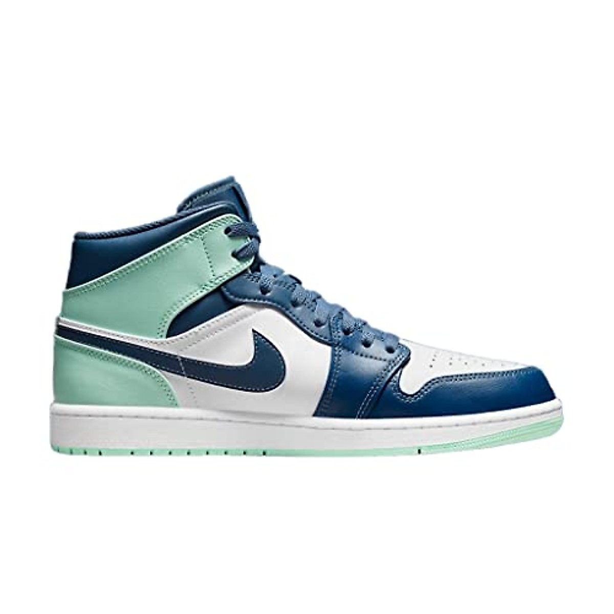Nike Men's Air Jordan 1 Mid Sneaker, Mystic Navy/Mint Foam-white, 10