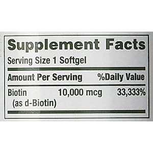 Nature's Bounty Biotin 10,000 mcg, Rapid Release Softgels 120 each