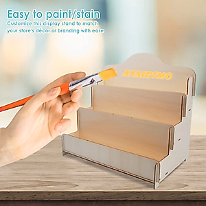 AnairsMo 3 Tier Greeting Card Display Stand, Wooden Display Stand, Card Display Stand, Portable Cardboard Sticker Display Stand for Vendors, Retail Counter, Table Display, Trade Shows, Showcase