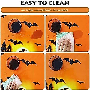 HOFASON 6 Pack Halloween Plastic Tablecloth, Halloween Table Cloth Disposable Rectangle Bats Table Decorations Indoor, 54''x108'' Halloween Table Covers for Halloween Party Outdoor Decor