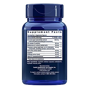 Life Extension Triple Action Cruciferous Vegetable Extract, 60 Vegetarian Capsules—Helps Maintain DNA Health & Already-Healthy Hormone Levels - Non-GMO, Gluten-Free, Vegetarian
