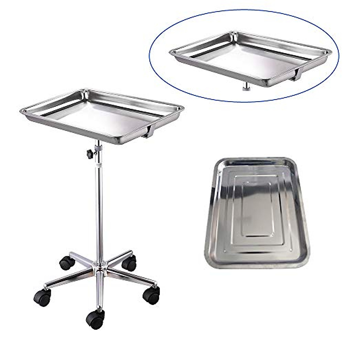 Tattoo Stainless Steel Tray - Yuelong 2 Pack 13.5'' X 10'' Stainless Steel Tattoo Trays Dental Medical Tray Piercing Instrument Tray Flat for Tattoo Supplies Tattoo Kits