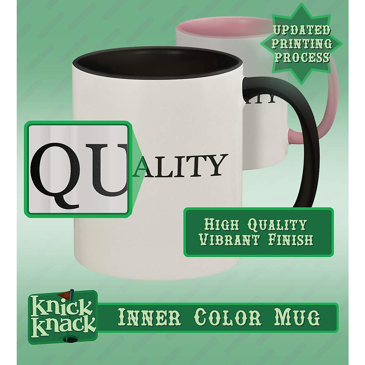 Knick Knack Gifts got sarco-? - 11oz Ceramic Colored Handle and Inside Coffee Mug Cup, Black