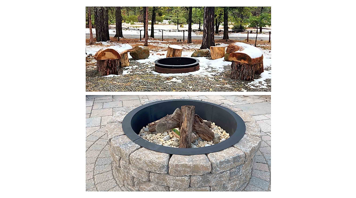 Durable 45" Solid Steel Fire Pit Ring for Outdoors