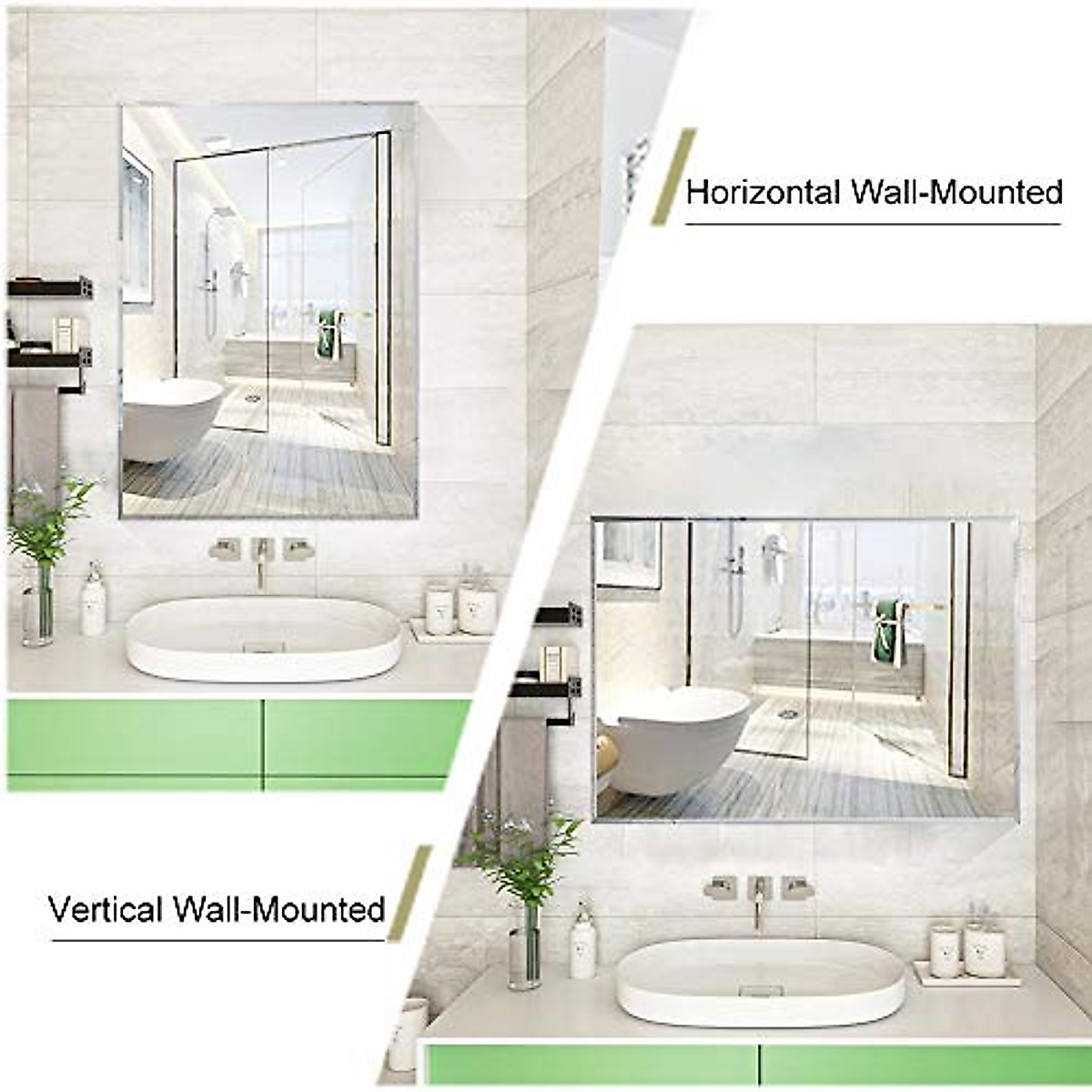 Chende 2 Packs Rectangle Bathroom Mirror with Beveled Edge, 18" x 24" Frameless Vanity Mirror for Bedroom, Entryways, Washrooms, Living Rooms, Modern Wall Mirror