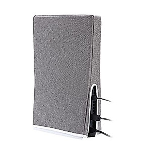 Dust Cover for PS5 Game Console, for Digital and CD ROM Edition, Oxford Cloth Vertical Protector Case, Anti Scratch Waterproof Dust Guard, Precision Cut(Grey)