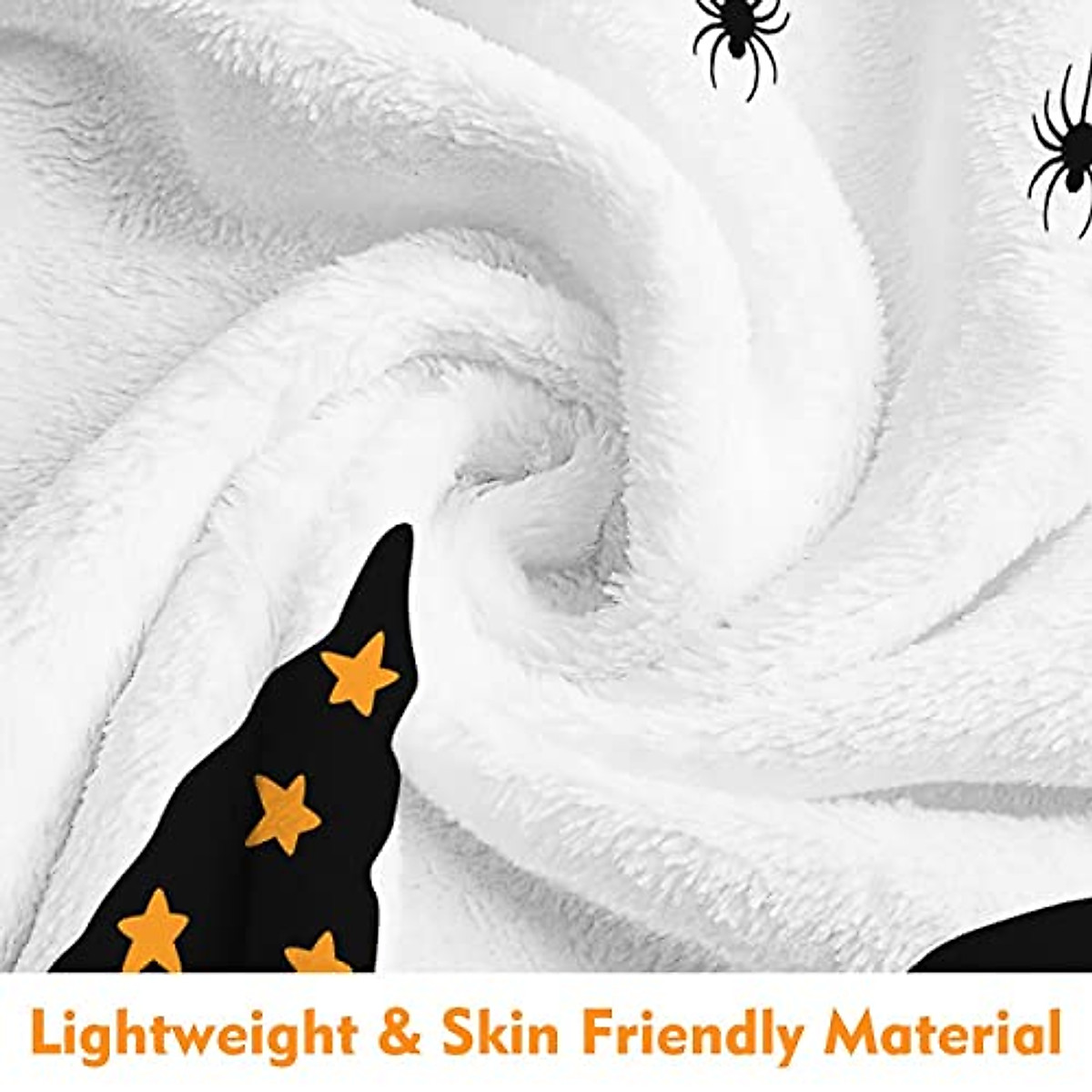 Jbralid Happy Halloween Flannel Bed Blanket Halloween Fall Pumpkin Gnome Spider Web Bat Throw Blanket Lightweight Cozy Blanket for Couch Sofa Bed Home Decorations 40x50 Inch