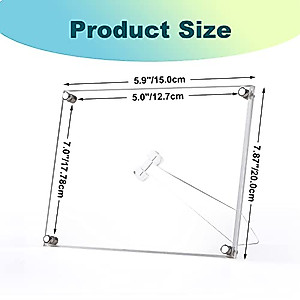 Serwrsw 4 Pack 5x7 Acrylic Floating Frames, Clear Desk Frame for Family Photos or Office Pressed Flowers, Tabletop Display Frame for Kid Art Work