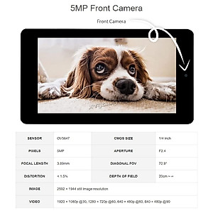 for Raspberry Pi 7inch Capacitive 800×480 Touch Display Screen with Protection Case 5MP Front Camera and DSI Interface for Raspberry Pi 4 Model B @XYGStudy (7inch DSI LCD (with cam and case))