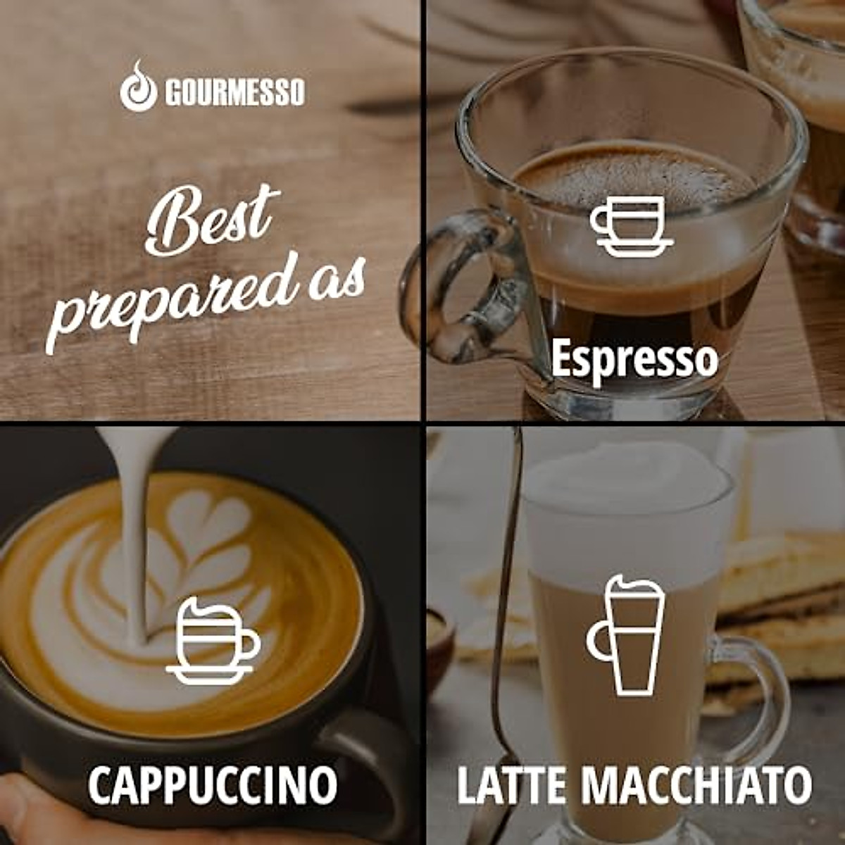 Gourmesso 100ct Flavored Espresso Pods Compatible with Nespresso Original Machines | Caramel Vanilla Chocolate Hazelnut Coconut Coffee Capsules | Intensity 5 | Proudly Fairtrade