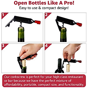 Multi-functional Corkscrew Wine Bottle Opener - Metallic beer Opener for sommeliers, waiters, and bartenders, Great for Gifts for Parties, With Magnet for Easy Storage and Hanging