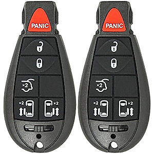 Pack of 2 Key Fob 6 Button Mushan Car Ignition Key Replacement FCC ID M3N5WY783X Fits for Grand Cherokee 2008-2013,for Dodge Ram 1500 2500 3500 2008-2010, for Chrysler Town & Country 2008-2015