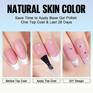 TOMICCA French Tip Press on Nails, Medium Coffin Acrylic Nail Tips, 180Pcs Fake False Nail Tips, 3 in 1 Full Cover Gel Nail Tips for Nail Extensions Light Pink