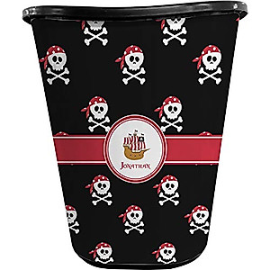 RNK Shops Pirate Waste Basket - Single Sided (Black) (Personalized)